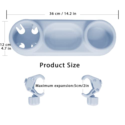 TOLASTO Universal Stroller Snack Tray,Snack Tray for Stroller, Compatible with a Variety of Stroller handrails, ABS Material, Flexible Adjustment of The Installation((Grey)