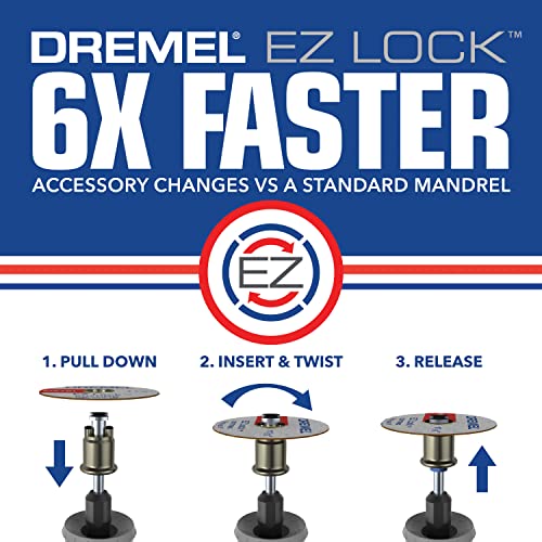 Dremel EZ456, 1 1/2-Inch (38.1 mm) Wheel Diameter, EZ - Lock⢠Fiberglass Reinforced Cut-off Wheels, Rotary Tool Cutting Disc for metal cutting, 5 pieces, Medium , Red