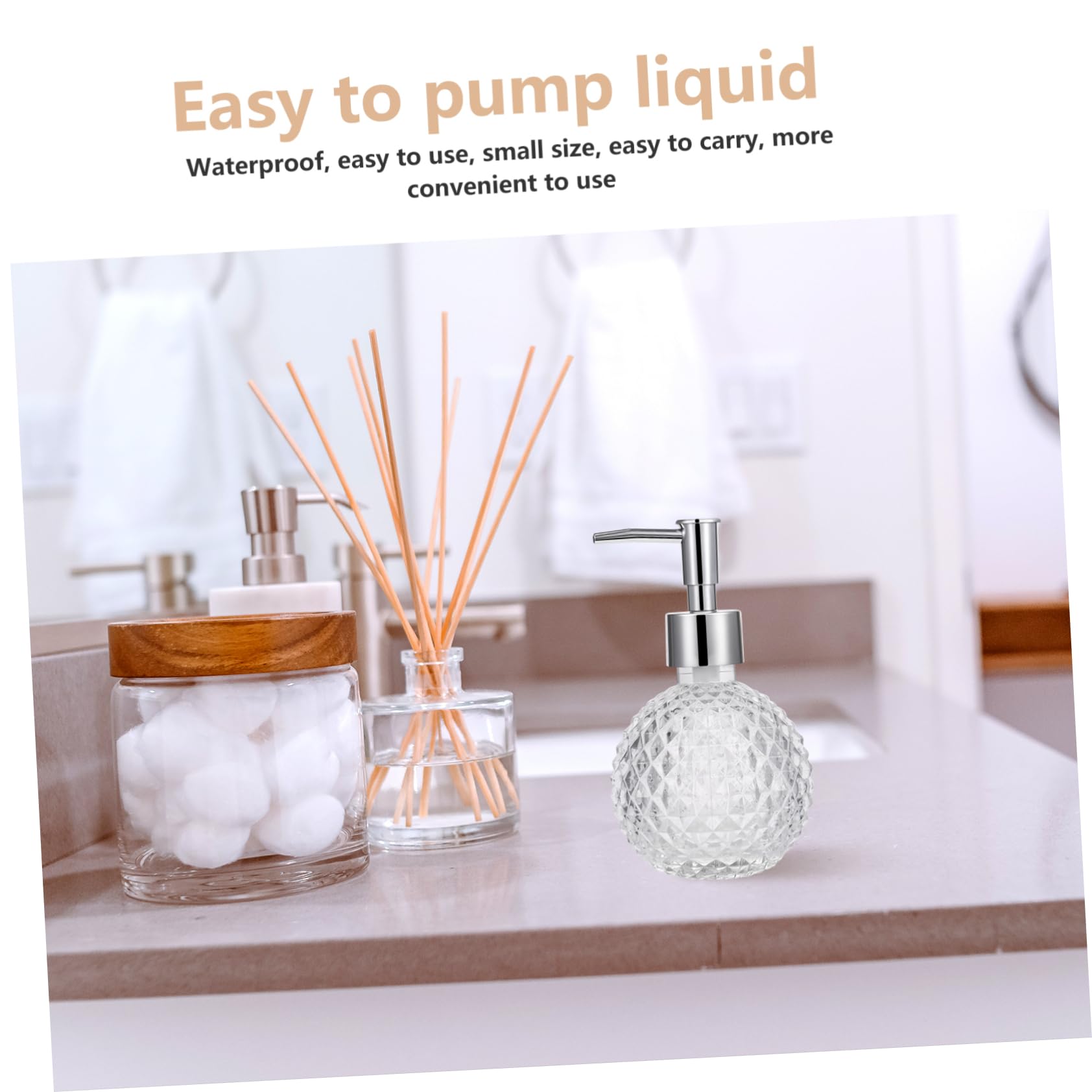 Cabilock 3 Pcs Lotion Bottle Glass Pump Bottles Shower Dispenser Bottles Shower Bottles Refillable Portable Bottle Cover Shampoo Dispenser Dish Soap Dispenser Glass Bottle Hand Travel Gel