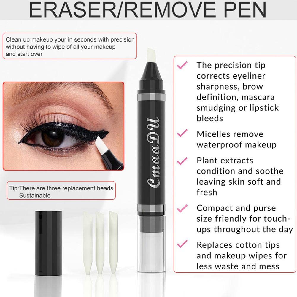 Eye Makeup Remover Pen, Portable Instant Makeup Remover Eraser Stick To Correct Makeup Mistakes, Mascara Smudges, Sharpen Eyeliner And Lipstick