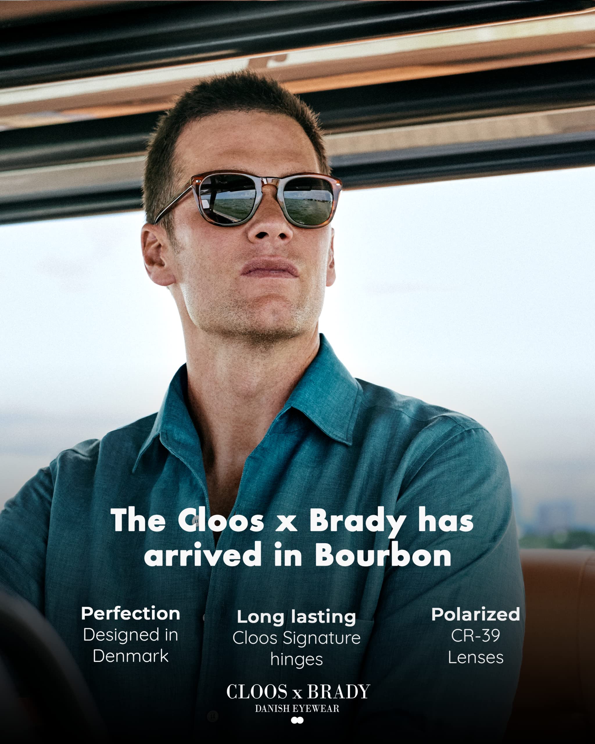 Christopher Cloos - Cloos x Brady Bourbon - Biodegradeable Polarized Sunglasses for Men with Case - Eco-friendly and recyclable by Tom Brady