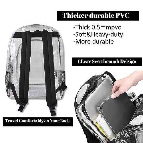 J&SBGFT Personalized Clear Backpack for Boys,Custom Dinosaur Clear Backpacks with Name,Transparent Backpack with Reinforced Strap,See Through Book Bag,Waterproof Heavy Clear Book Bag for School