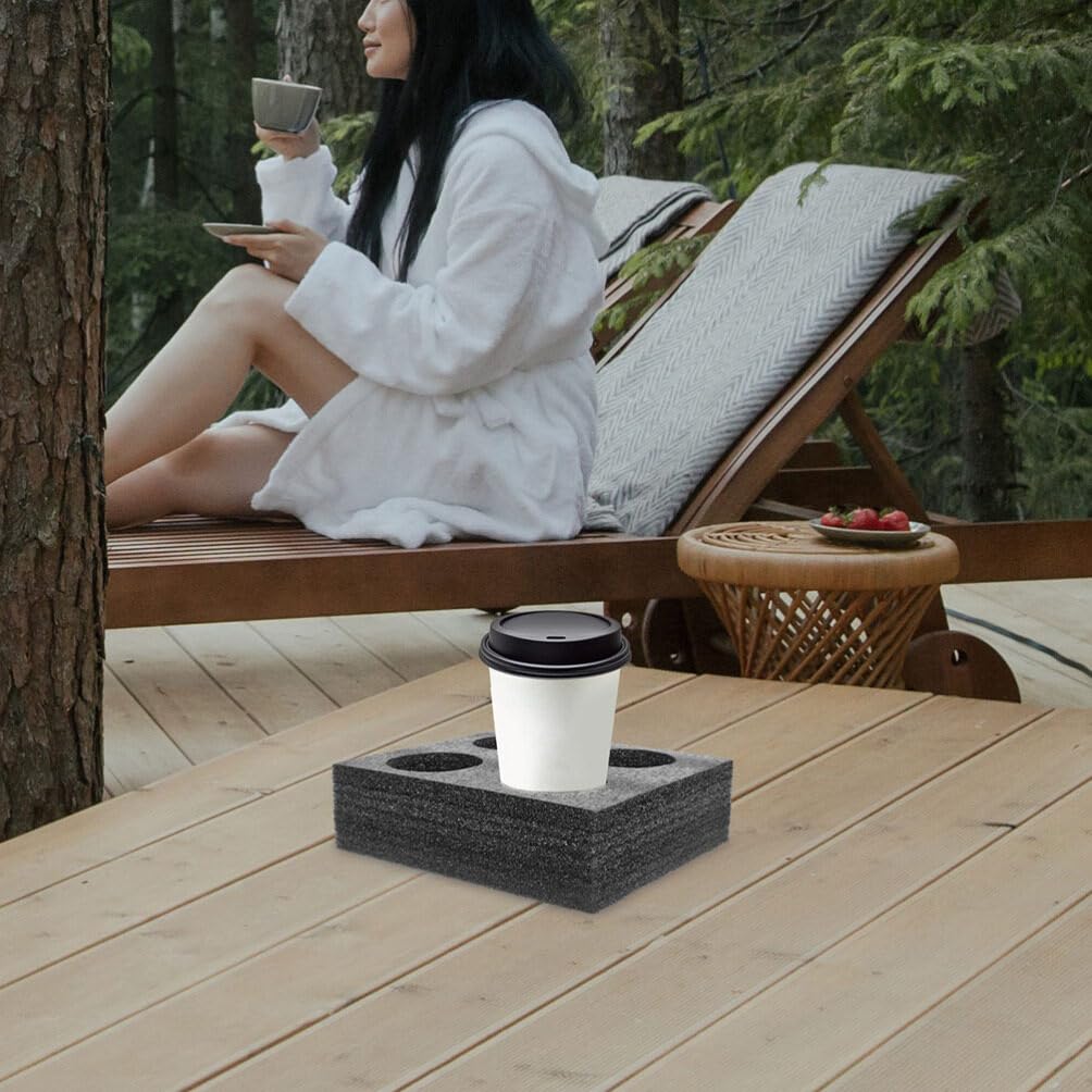 Cabilock 4pcs 4 Hole Cup Holder Coffee Mug Holder Juice Cup Holder drinkings Carrier Tray Beverage Packing Tools Portable Coffee Mug Milk Tea Packing Tray Outdoor Pearl Cotton Box