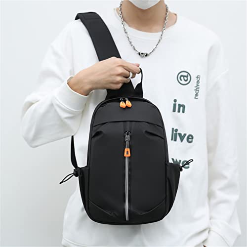 DELWAP Sling Bag for Men Small Backpack with Usb Charging Port Unisex Anti Theft Crossbody Bag Lightweight Casual Daypack Black