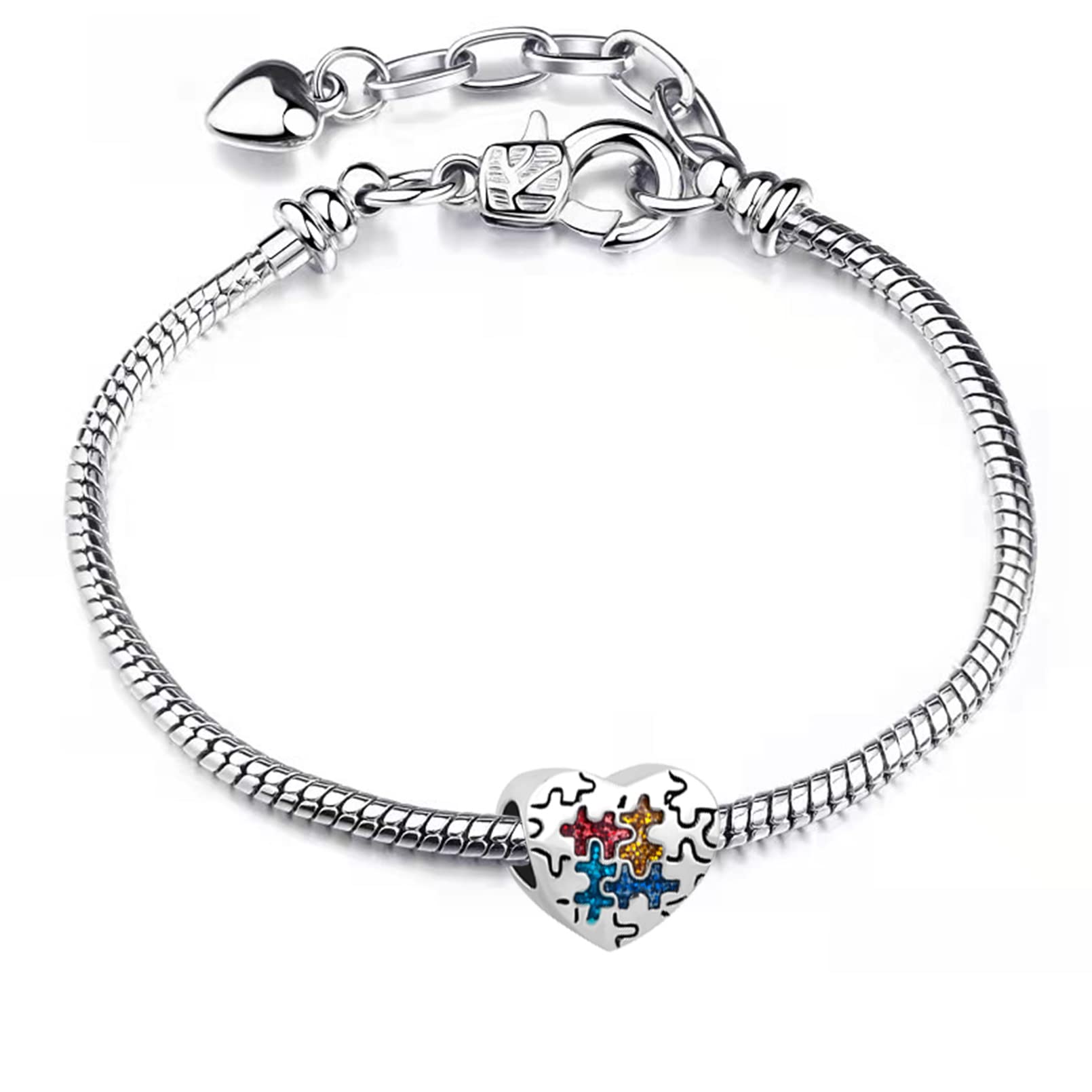 Chili Jewelry Autism Awareness Charm Heart Beads Compatible With Pandora Charms Bracelets