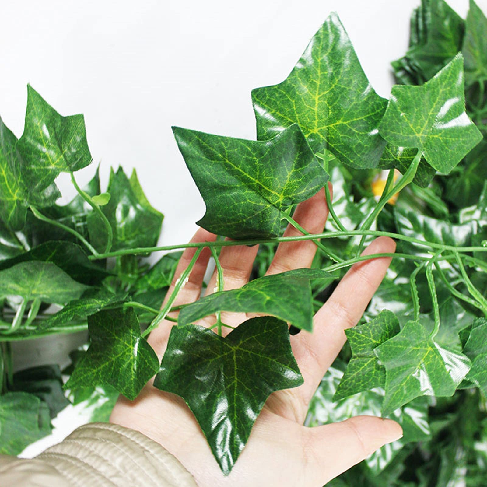 SHINILY 84Ft 12 Strands Artificial Ivy Fake Vines, Greenery Leaves Ivy Garland Artificial Hanging Plants for Home Kitchen Garden Wedding Party Wall Room Decor