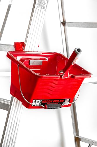 HANDy Paint Products Pro-Go Bucket Paint and Tool Bucket with Brush Holder That Attaches to Most Ladders, 1 Gallon, Red