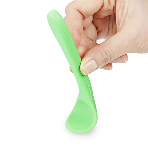 PandaEar 6 Pack Silicone Baby Spoon | First Stage Infant Soft Spoons for Kids Toddlers Children | BPA Free Baby Self Feeding Utensils Training Spoons Great Gift Set for Baby Led Weaning Ages 3 Months