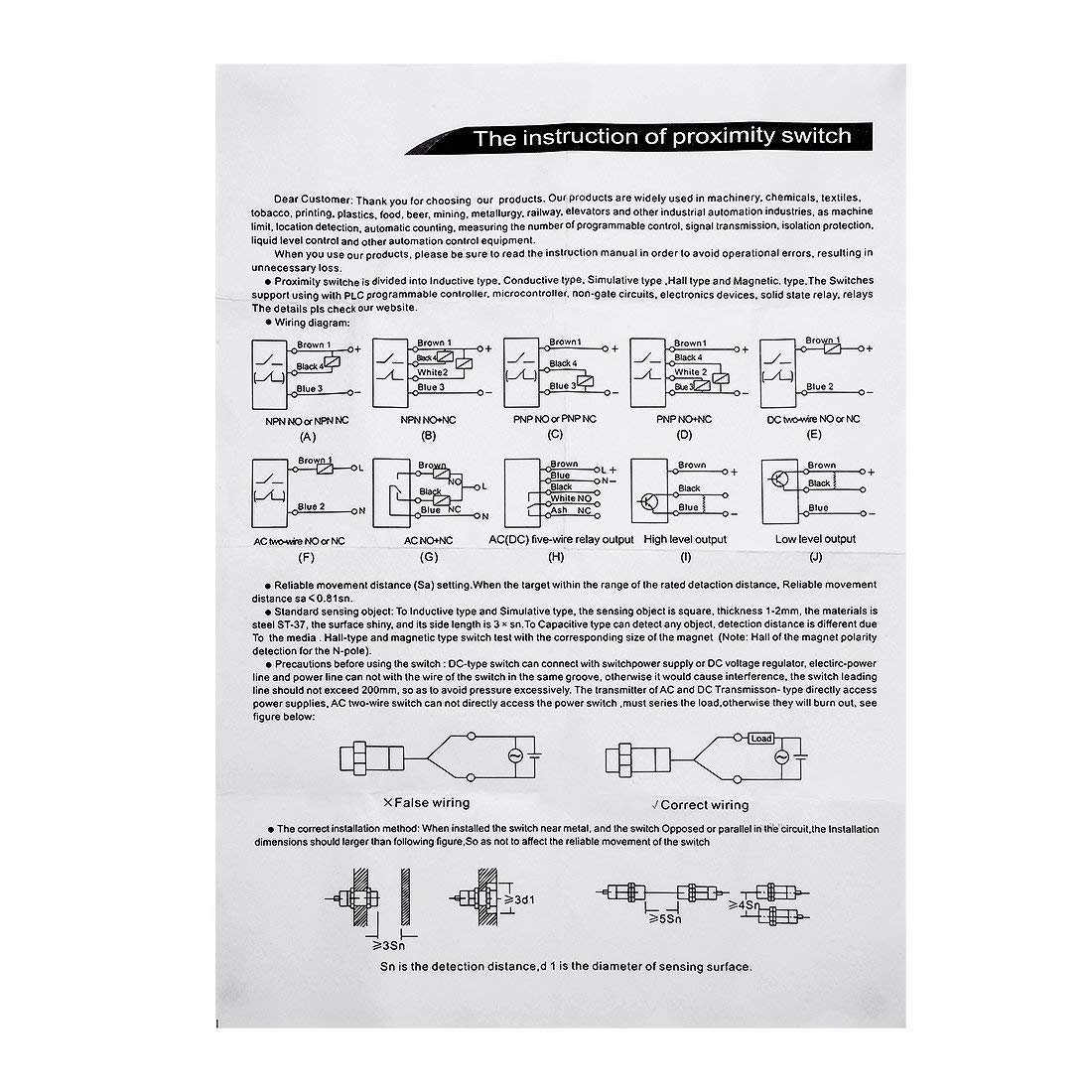 BULUSHI LJ18A3-8-Z/BX 8mm Approach Sensor Inductive Proximity NPN NO Switch DC 6-36V Chang Kai