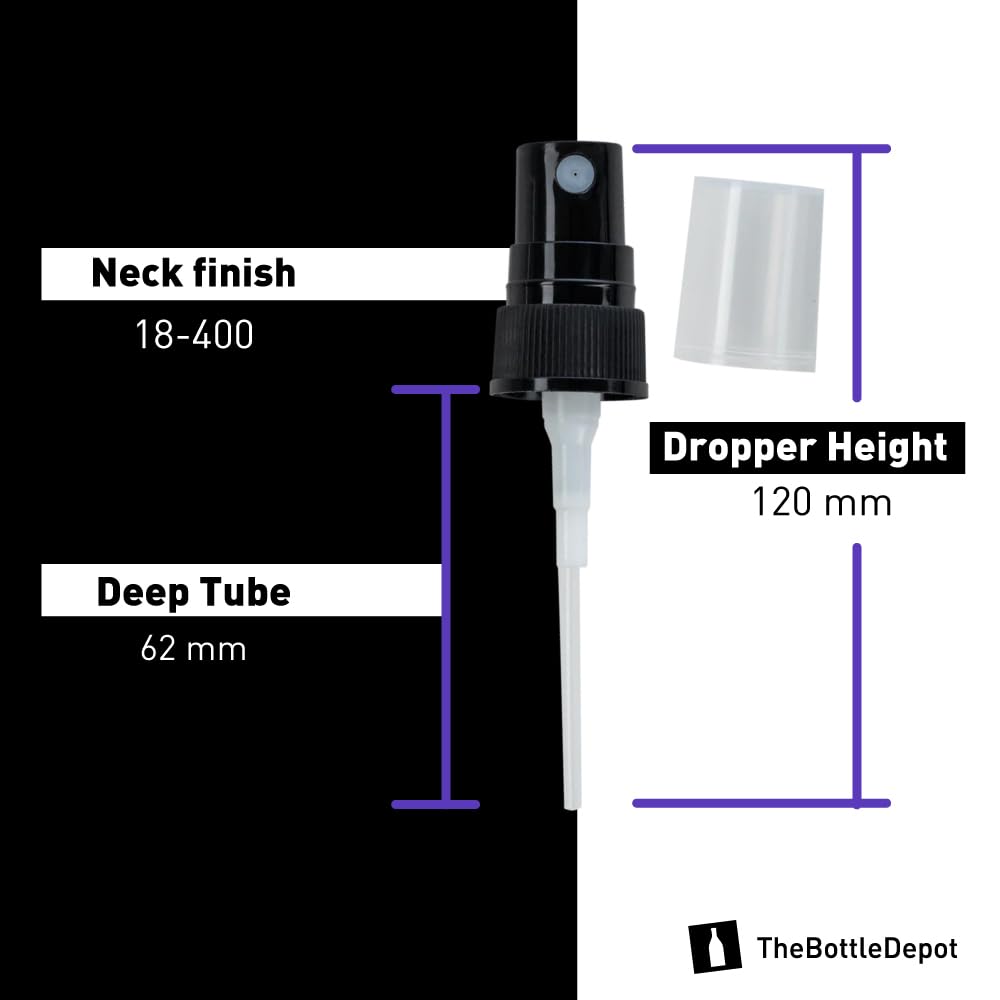 The Bottle Depot - 15ml Spray Bottle - 24 Pack - Clear Amber - 18-400 Neck Finish - Glass Bottle with Sprayer