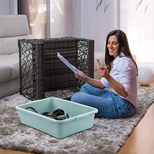 Xyskin 4 Packs Plastic Rectangle Utility Bus Box, Commercial Totes Tubs, 13 L