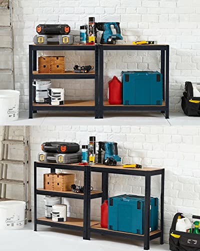 JAOSY Garage Storage Shelves Heavy Duty, Adjustable Shelves 28" Lx12 Wx59 H Shelving Unit with 5-Shelf, Racking Shelf Heavy Duty Garage Shelving Storage Shelves Black Metal Shelf