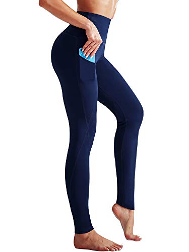 NELEUS 3 Pack Tummy Control High Waist Running Workout Leggings,9017,Black,Grey,Navy Blue,3XL