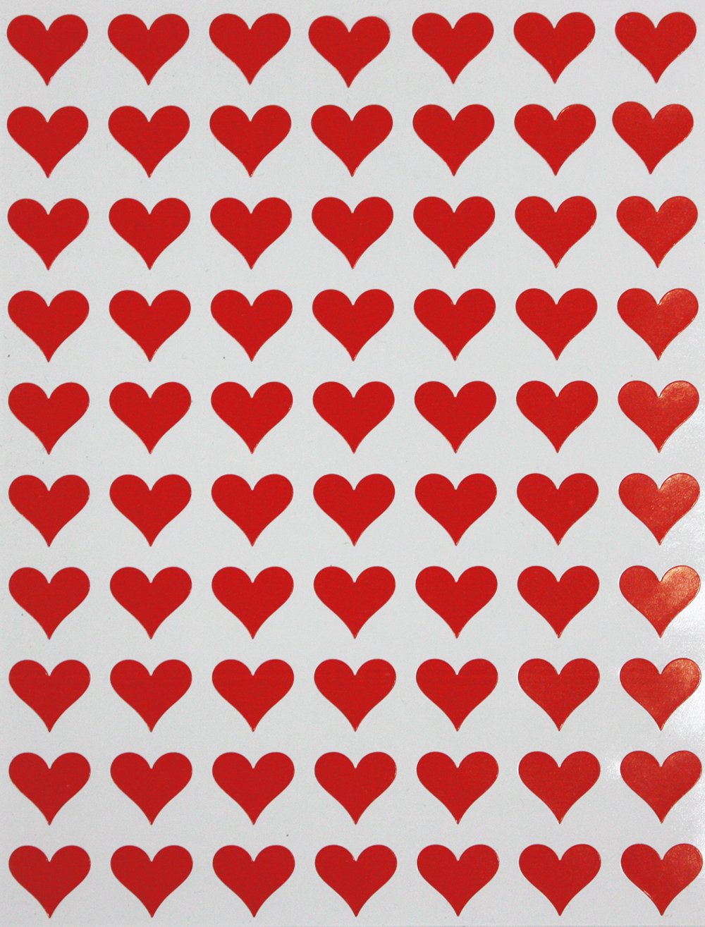 Royal Green Small Heart Stickers - Scrapbooking Stickers, Packaging Stickers, Arts & Crafts Decorative Sticker Labels for Scrapbooks & More - 0.5 inch, 350-Pack (Red)