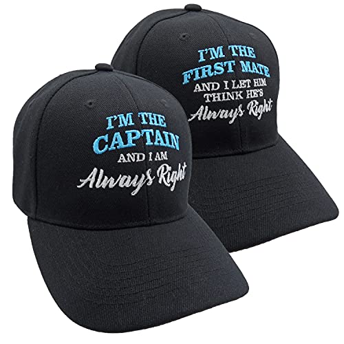 Captain and First Mate Always Right Matching Acrylic Hats - Black