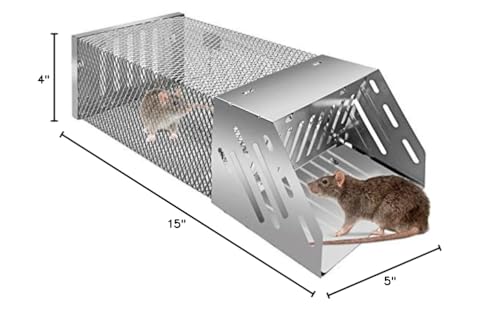 Humane Mouse Trap,Combined Automatic Continuous Rat Traps Cage, Extended Metal Rat Trap,Sensitive Pedal Trigger, Easy to Set Mice Catcher for Indoor and Outdoor