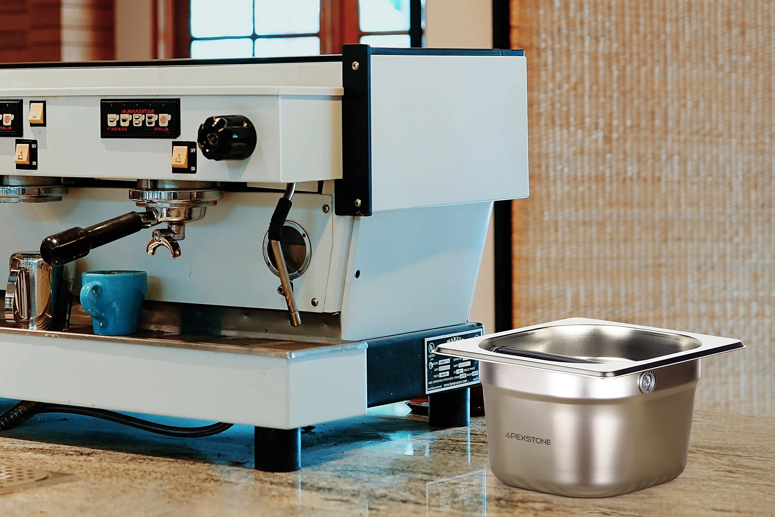 Coffee Knock Box Stainless Steel, Apexstone Espresso Knock Box Stainless Steel, Knock Box for Espresso Coffee Grounds, Knock Box Small