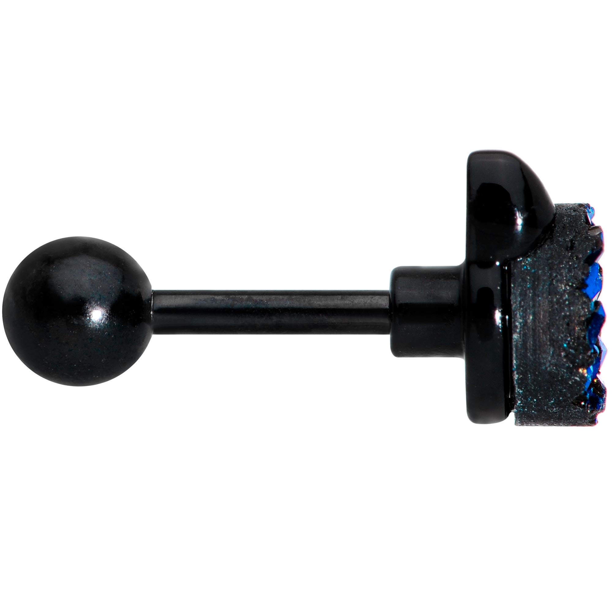 Body Candy 16G Black Plated Steel Helix Stud Tragus Cartilage Earring Blue Accent Black Cat Body Jewelry 6mm