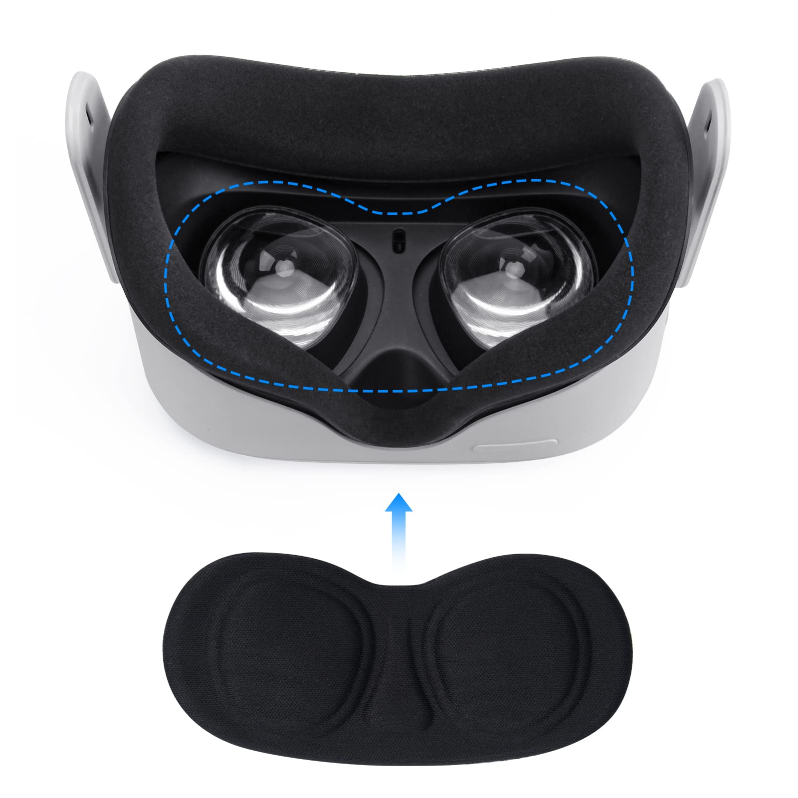Controller Grips Cover with Face Cover for Meta Oculus Quest 2,Accessories for Oculus Quest 2, VR Silicone Face Cover with Lens Protective Cover, Protect Your VR in All Aspects