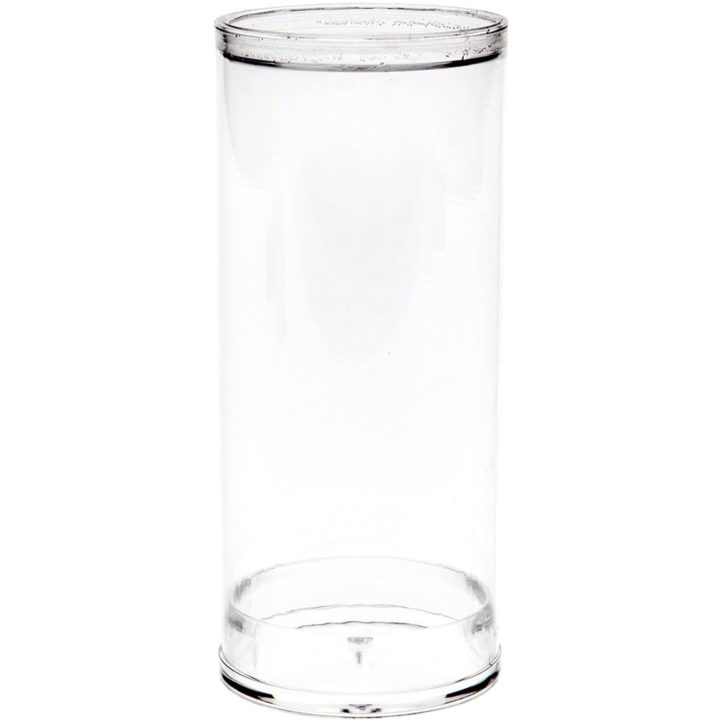 Plymor Plastic Action Figure Tube, 2" Wide by 4.5" Tall, with Clear Acrylic Base, Pack of 6