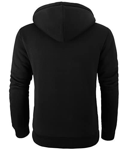JACKETOWN Athletic Hoodies for Men Heavy Zip Up Sweatshirt Sherpa Fleece Jacket Winter Warmth Coat, 004Black, XL
