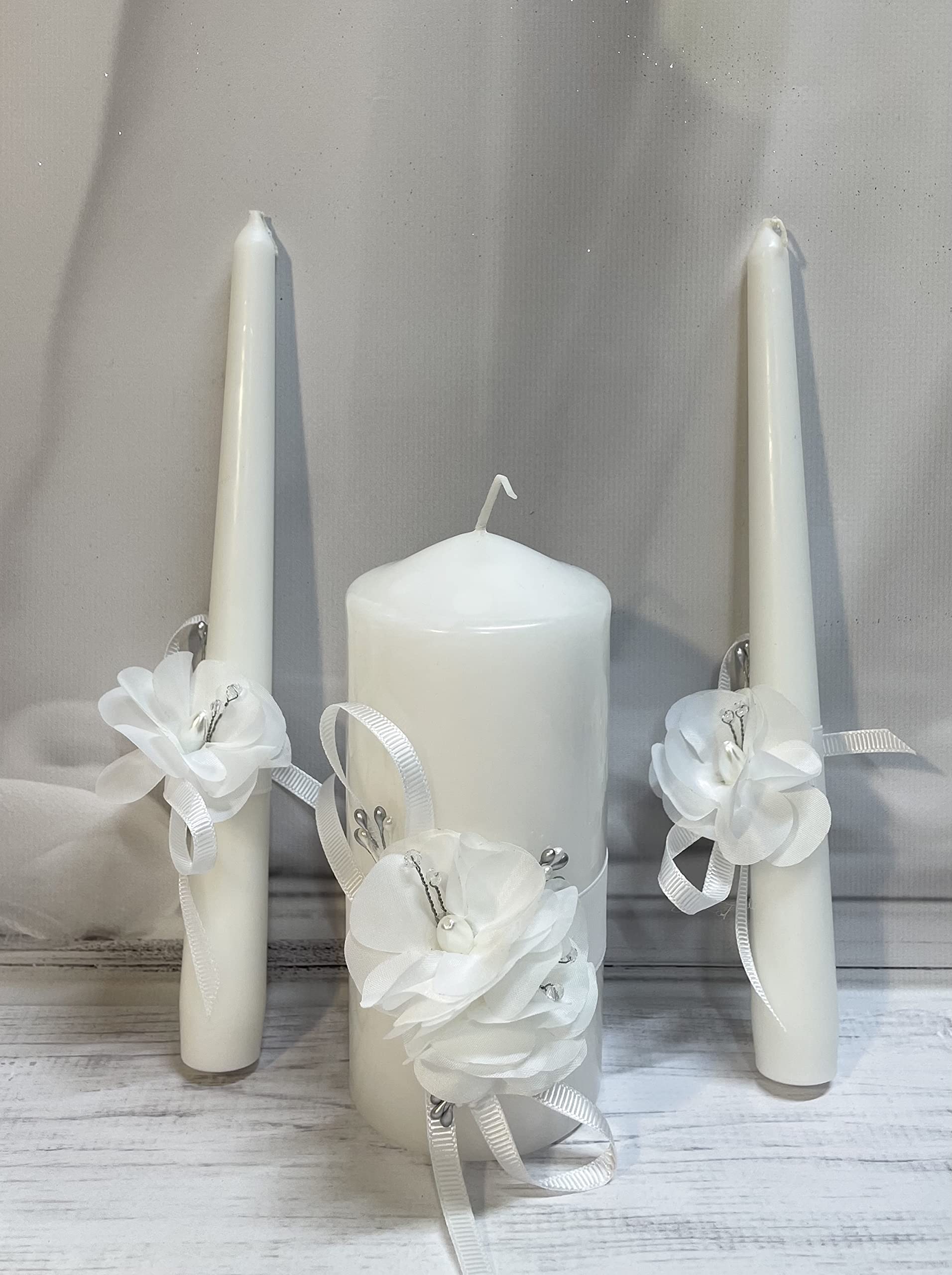 Magik Life Unity Candle Set for Wedding - Wedding Accessories for Reception and Ceremony - Candle Sets – Unity Candle 6 Inch Pillar and 2 * 10 Inch Tapers