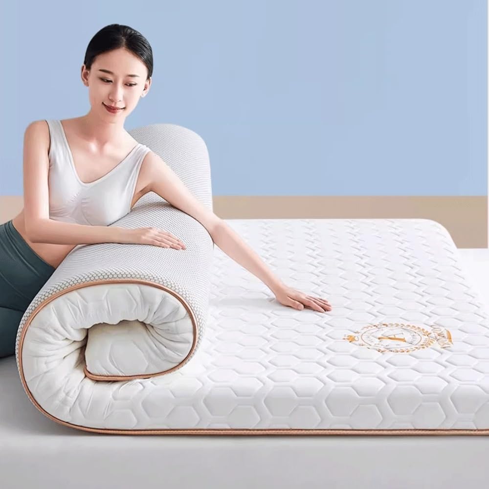 HhYyLr pallet bed Single Roll-up Mattress Breathable Tatami Memory Foam Mattress King Size Foldable Mattress Can Be Used in All Seasons (Color : Gray, Size : 180cm*200cm)