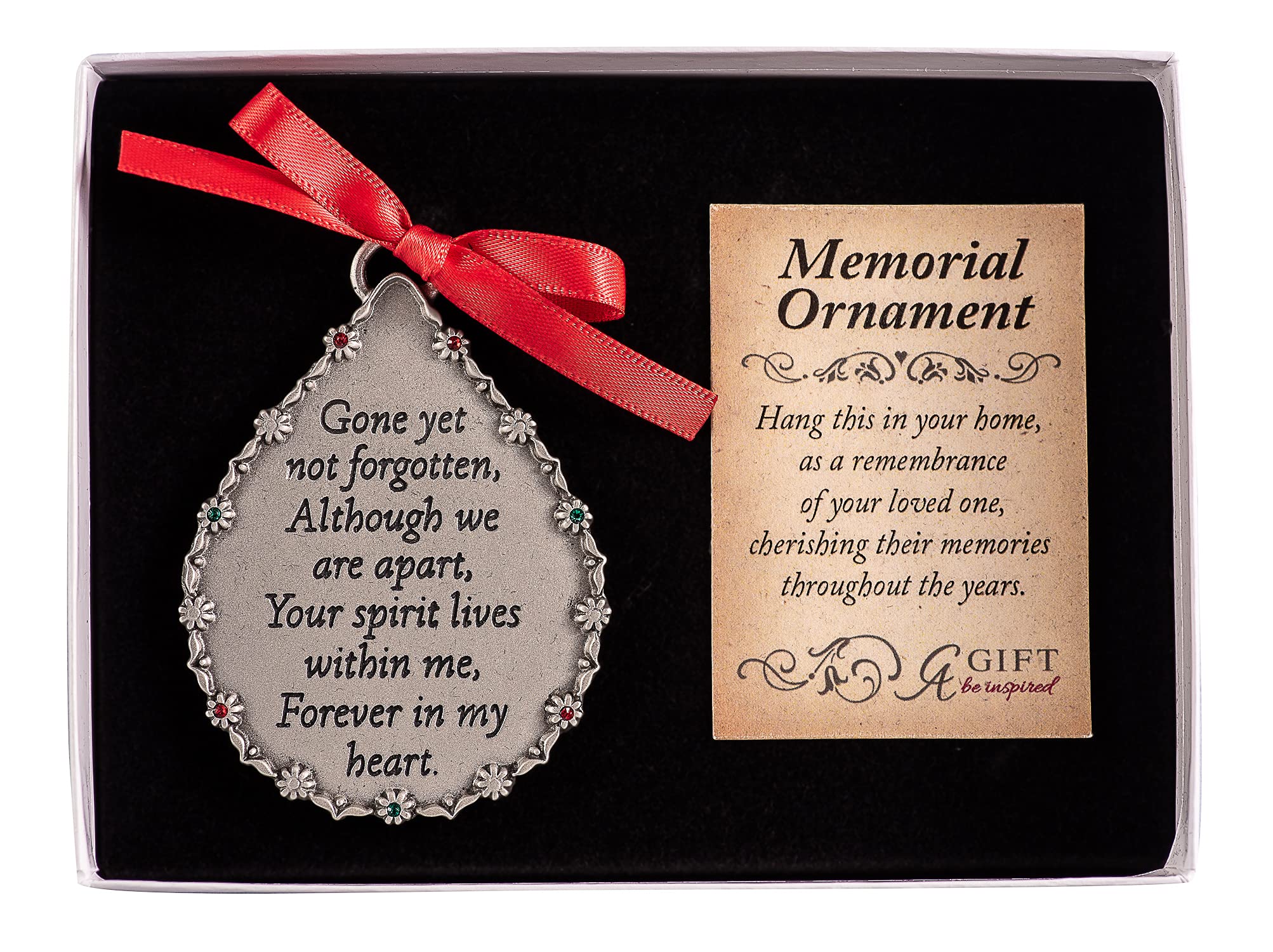 Cathedral Art (Abbey & CA Gift Yet Teardrop Memorial Ornament, 5"" x 2 3/4"", Gone Not Forgotten (CO520)