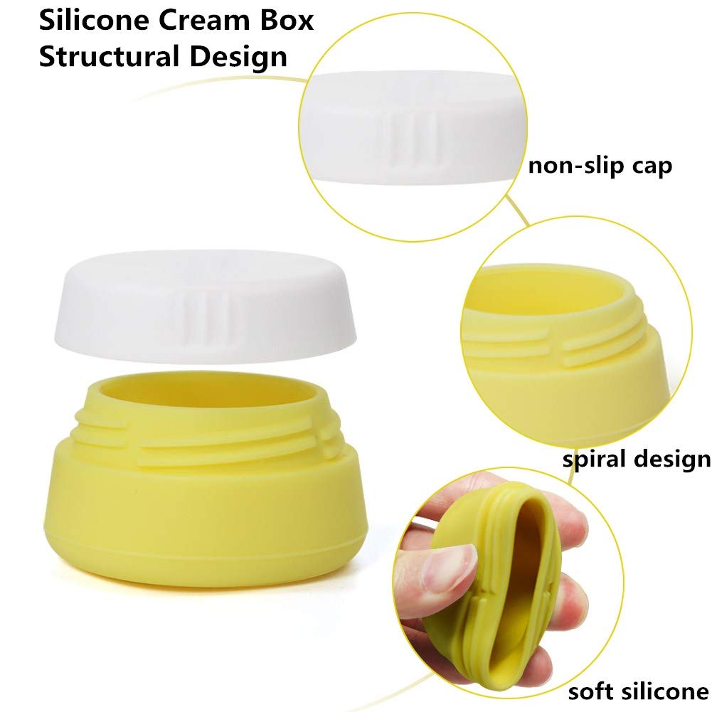 Cosywell Travel Containers Sets Silicone & PP Cream Jars for Toiletries Empty Lotion Leak-proof & BPA Free Bottles Accessories with Hard Sealed Lids for Cosmetic Makeup Face Cream (9 Jars)