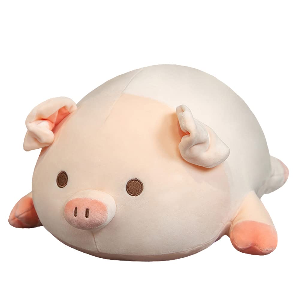 lannery Pig Stuffed Animal Hugging Pillow, Soft Fat Pig Plush Toy Gifts for Kids, Valentine, Christmas (Round Eyes, 15.7")