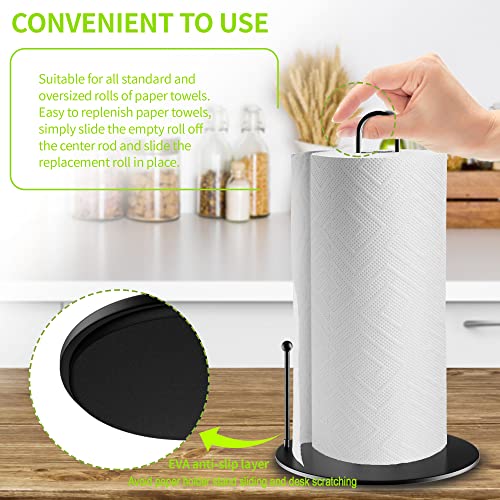 Paper Towel Holder, Black Paper Towel Holders Countertop for Kitchen