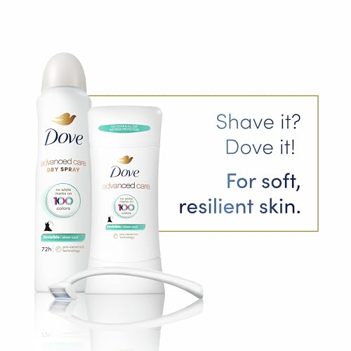 Dove Advanced Care Antiperspirant Deodorant Stick Sheer Cool Anti-stain antiperspirant deodorant for soft underarms All-day sweat and 72-hour odor protection 2.6 oz