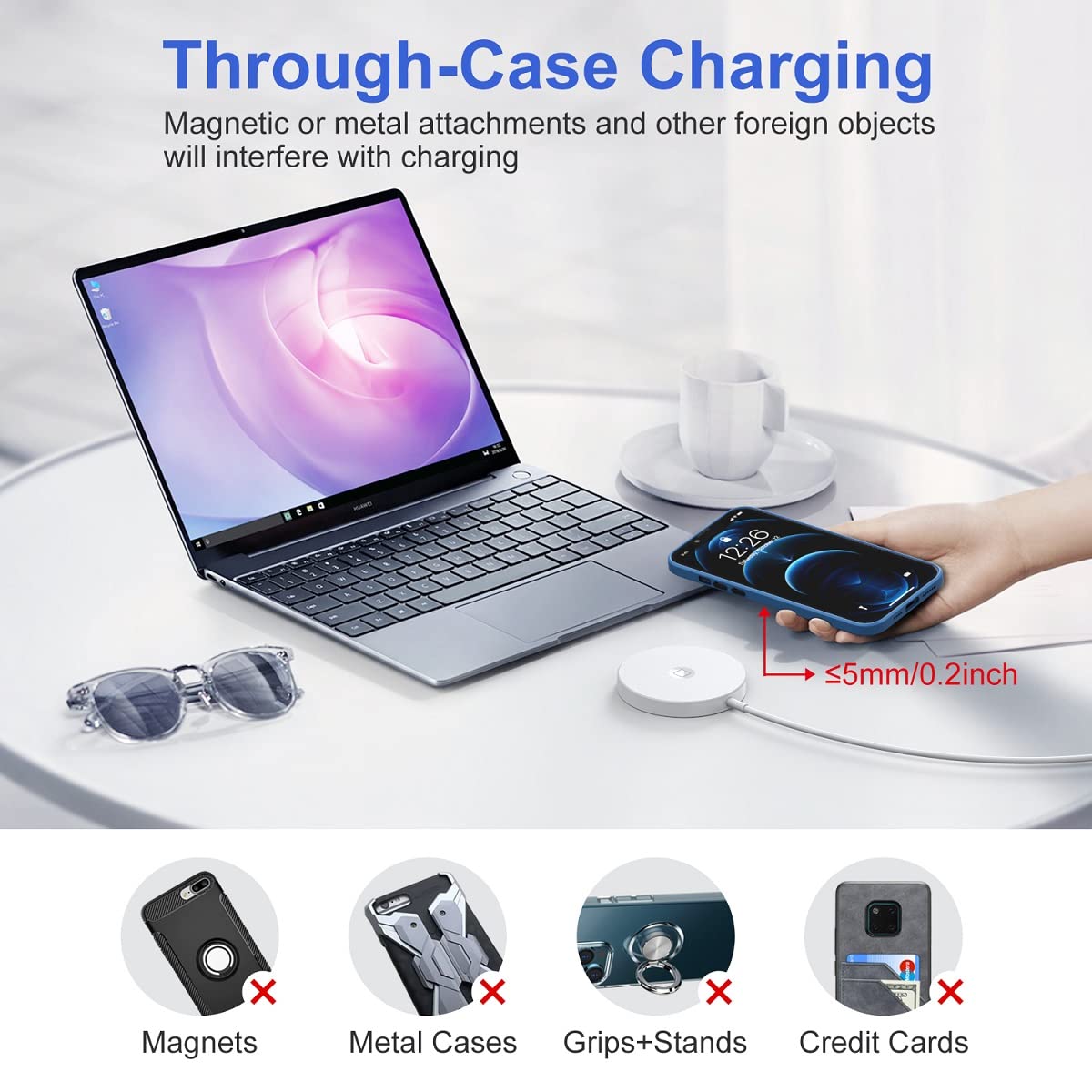 Magnetic Wireless Charger 3 in 1, 15W Fast Wireless Charging for iPhone 14/13/12/11 Series/XS Max/XS/XR/X/8/8 Plus, Compatible with Apple iWatch SE/7/6/5/4/3/2, AirPods Pro/3/2