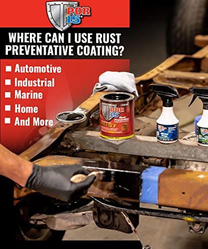 POR-15 Six Pack Rust Preventive Coating, Stop Rust and Corrosion Permanently, Anti-rust Protective Barrier, 4 Fluid Ounces, Gloss Black, Pack of 6