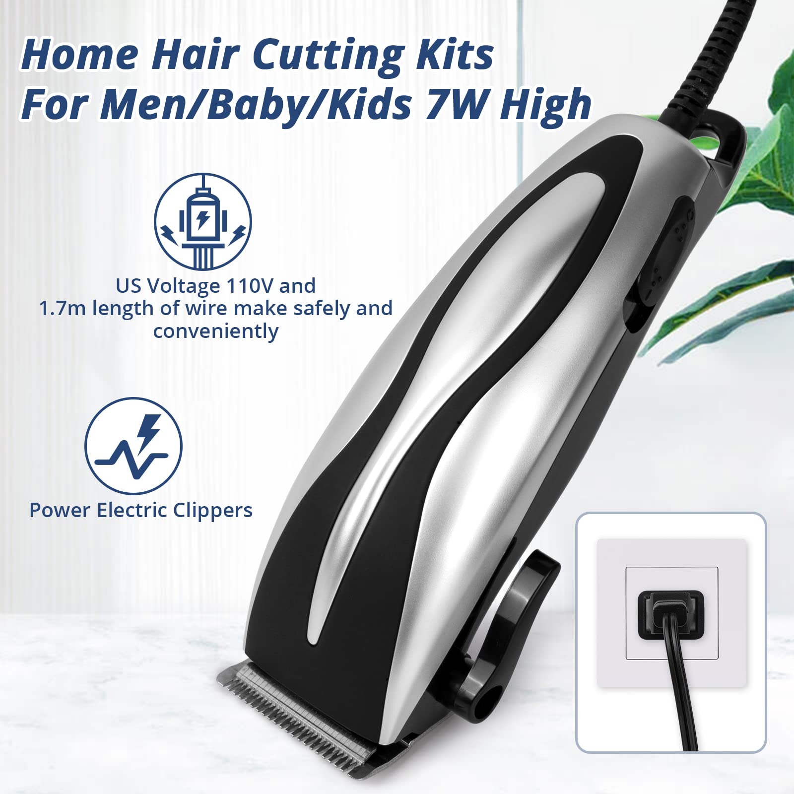 Elepower Hair Clippers for Men Professional,Clipper Compact Multi-Purpose Haircut, Beard & Body Grooming Hair Clipper & Trimmer with 6 Pcs Guide Combs