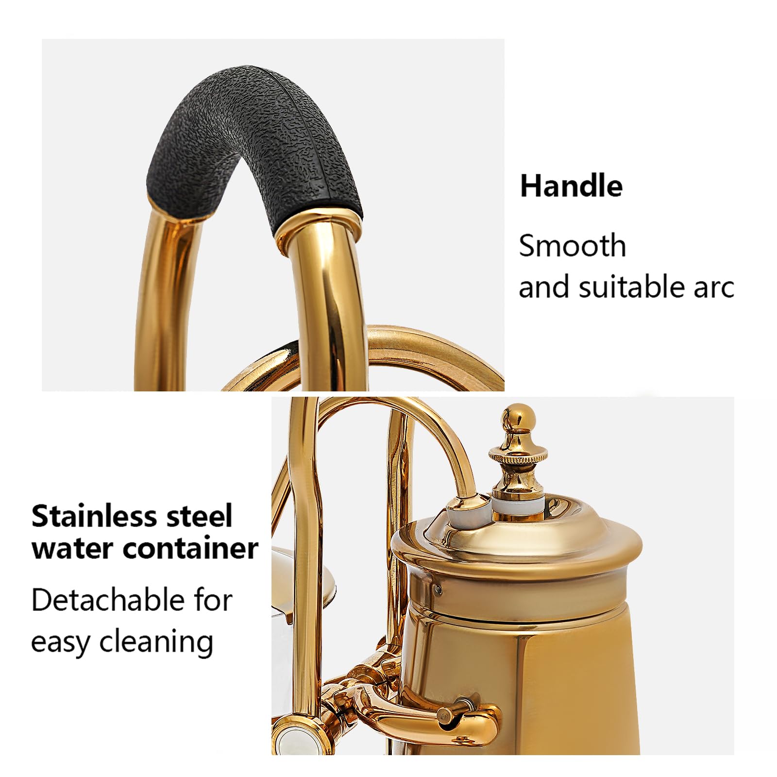 GXFCHYL Belgian Belgium Luxury Royal Family Balance Syphon Siphon Coffee Maker Retro Coffee and Tea Maker Gold Syphon Coffee Brewer 400ML (Gold)