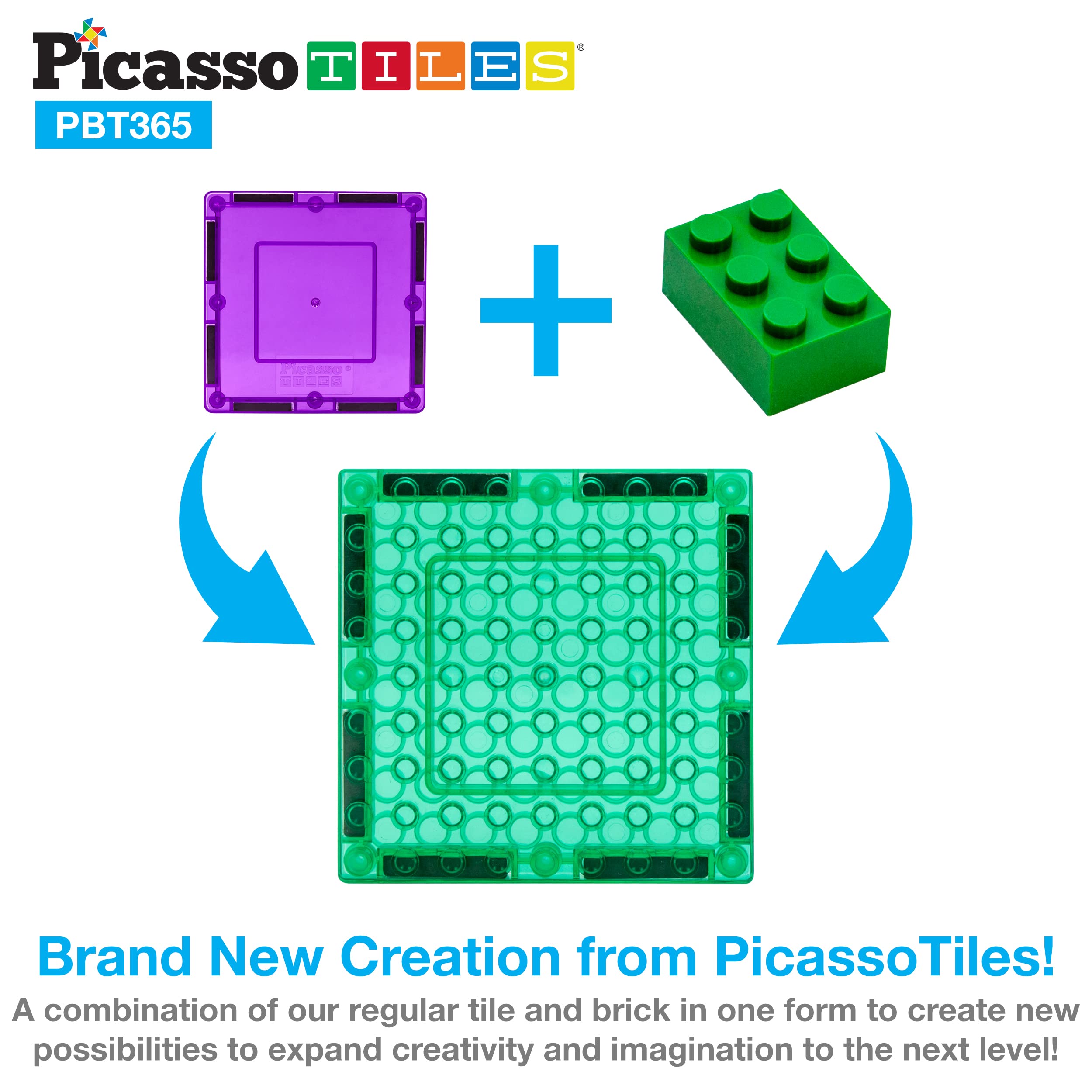 PicassoTiles 316 PCs Activity Table with Magnetic Tiles and Building Brick Blocks, Playset Table with Magnetic Action Figures & Storage Included, Can be Use as Water & Sand Tables STEM Toys Ages 3+