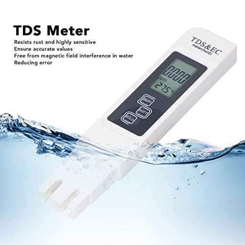 Digital Water Tester, Rustproof Interference Resistant 3 in 1 HD Display High Accuracy Digital TDS Meter for Swimming Pool