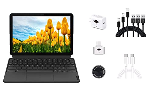 Newest Lenovo Chromebook Duet 10.1" Tablet Laptop for Business and Student, 8-core MediaTek Helio P60T, 4GB RAM 128GB Storage, Keyboard, ARM G72 MP3 Chrome OS w/GM 7 in 1 Accessories