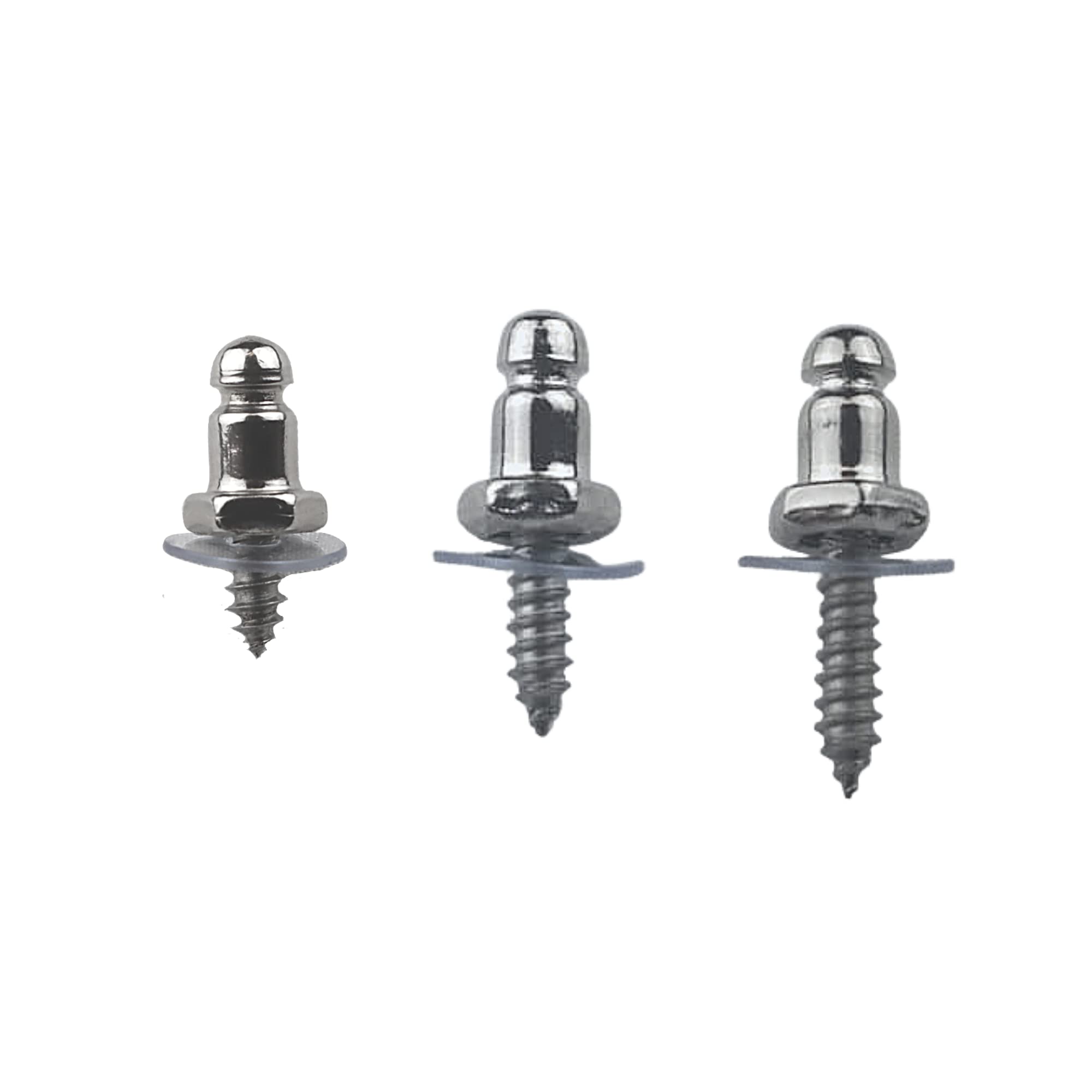 EZ-Xtend One Way Lift Fasteners Screw Stud - Nickel Plated Brass Stud with Stainless Steel Screw (10, 1/2")