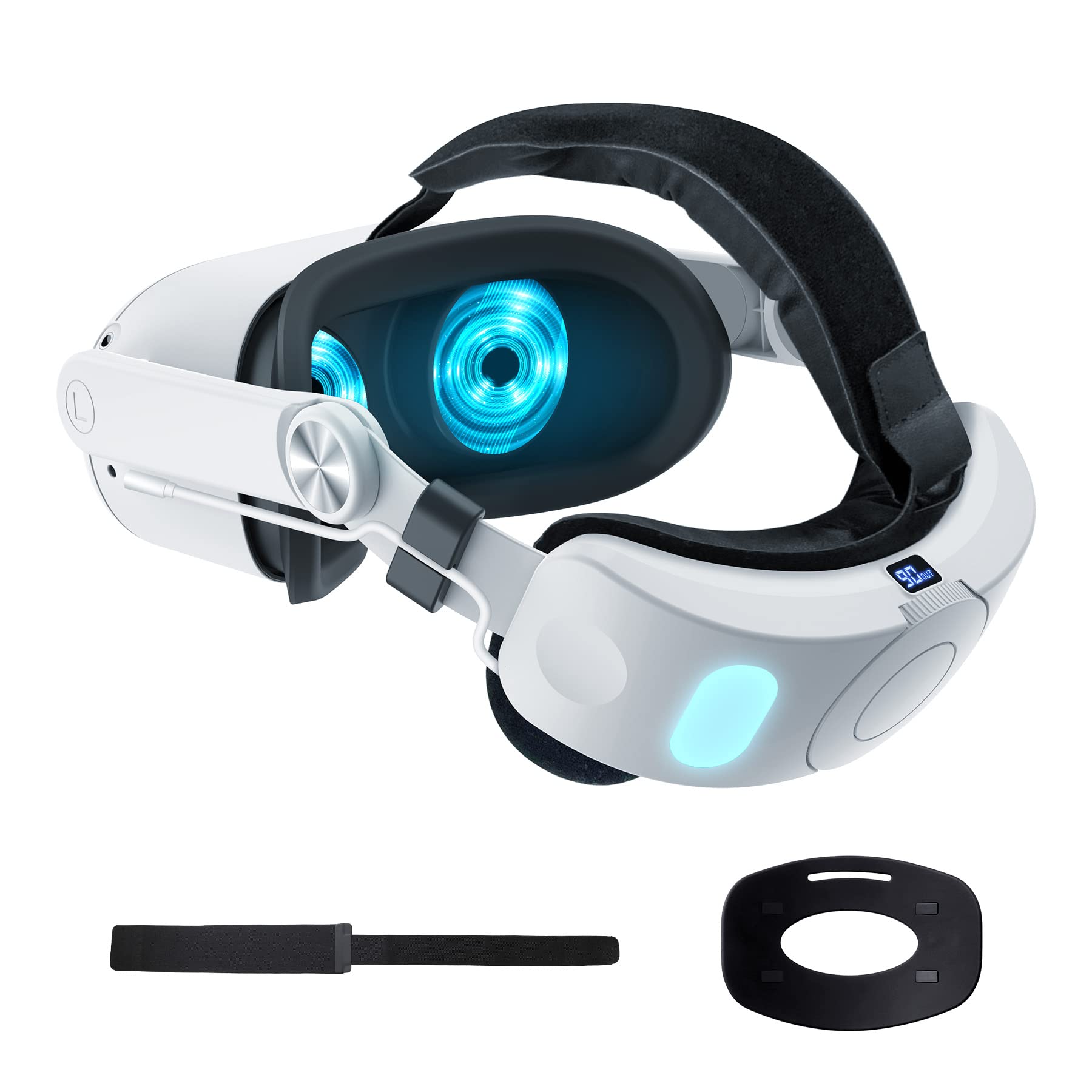 Elite Strap with Battery for Oculus Quest 2, 6000mAh Battery Pack for 6 Hrs Playtime, Fast Charging VR Power, Lightweight Replacement Elite Strap Accessories Balance VR