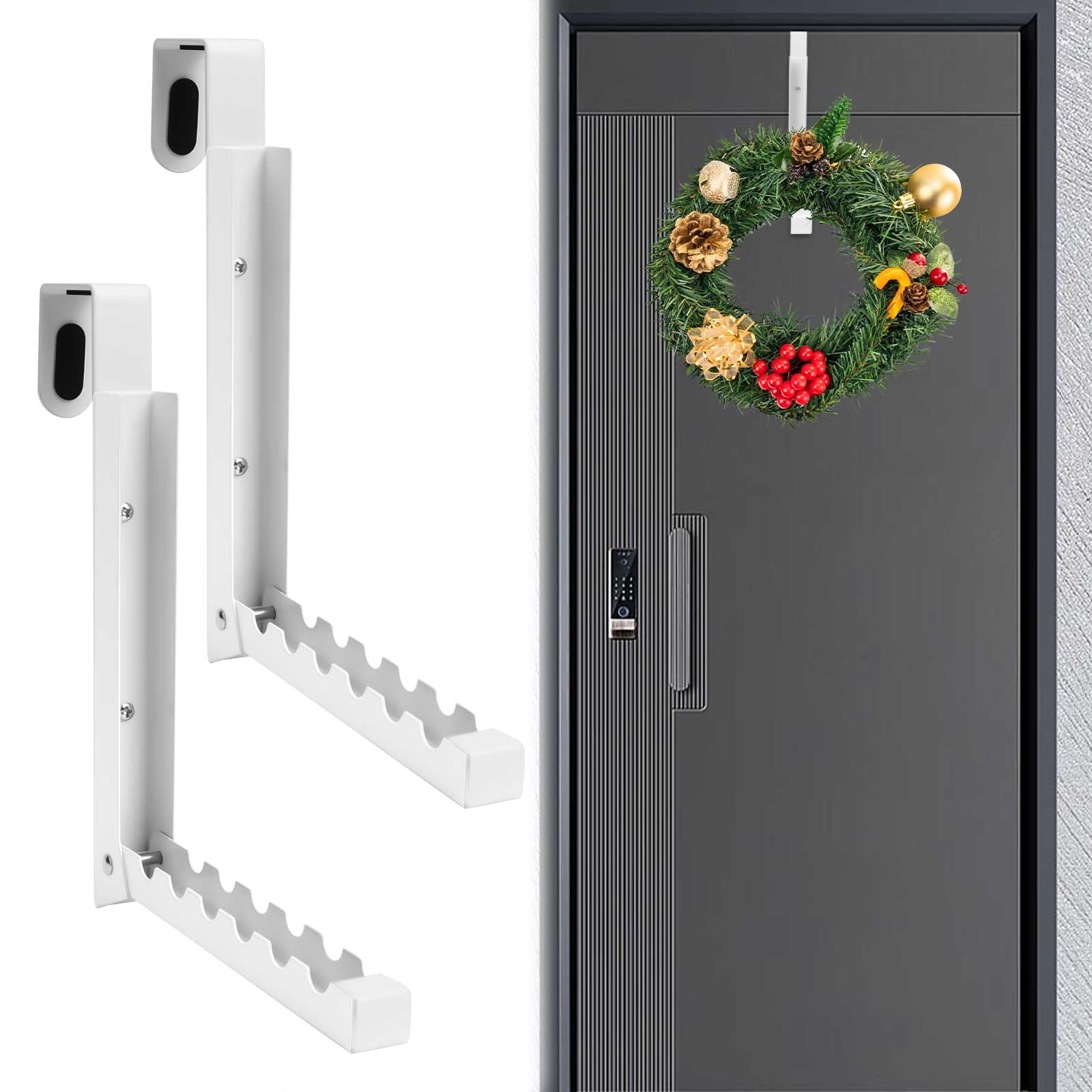 Over The Door Clothes Hanger Drying Rack,2 Pack Laundry Drying Rack Wall Mount,Portable Folding Hanging Coat Hook for Clothes/Towel/Hat for Laundry Room/Bathroom/Bedroom/Washroom/Travelling,White