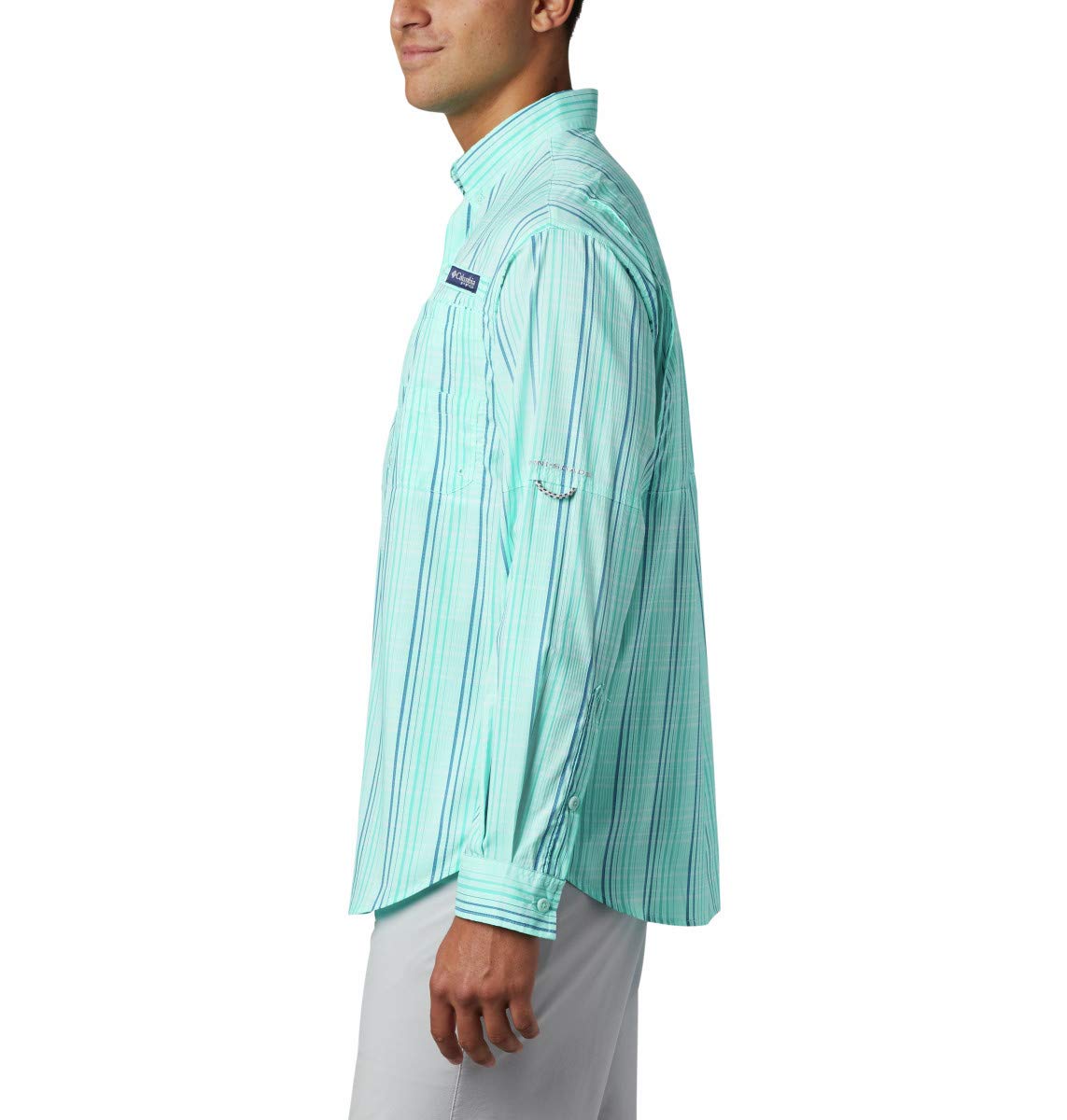 Columbia Men's Standard Super Tamiami Long Sleeve Shirt, Gulf Stream Small Check, Small