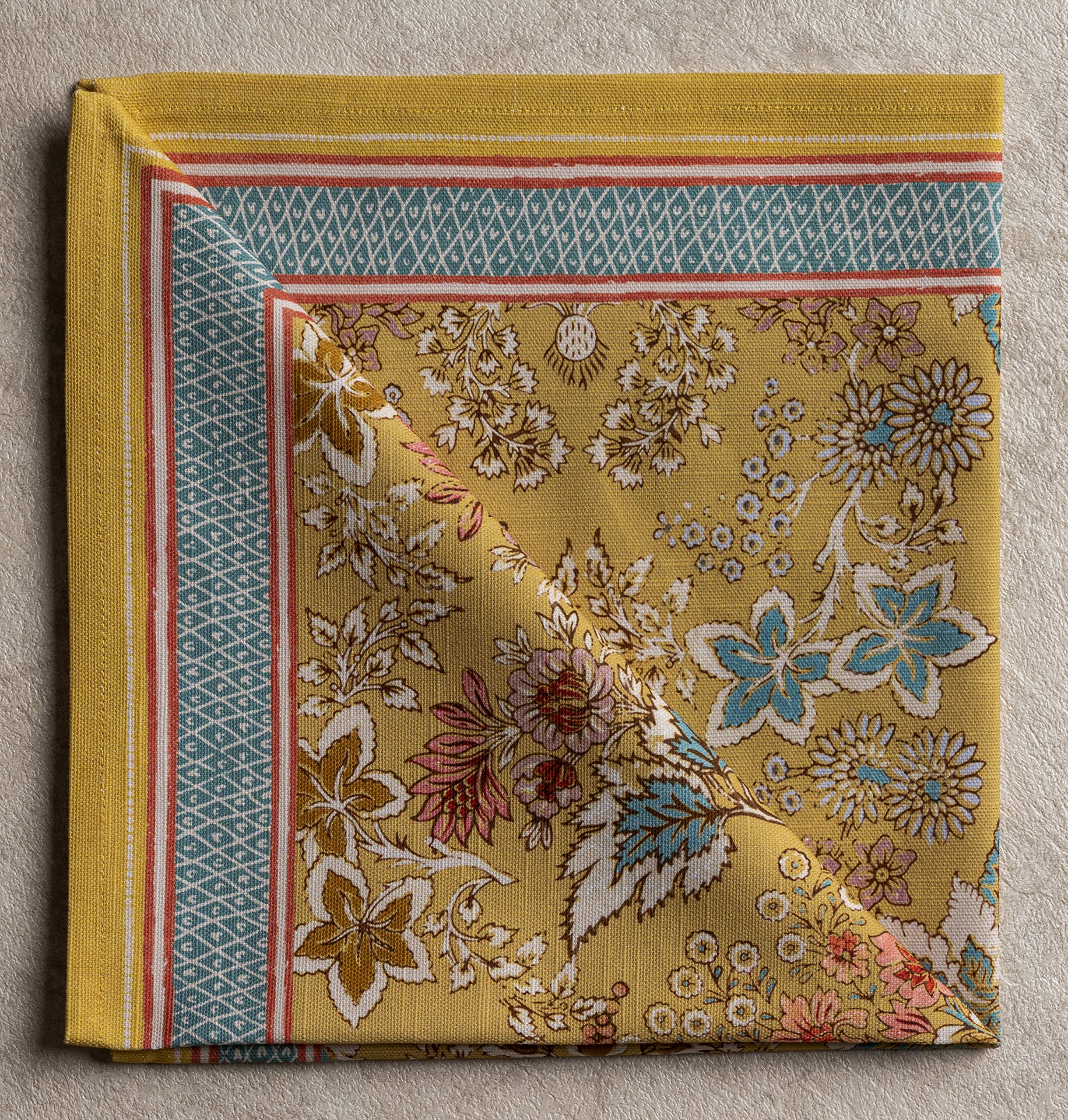 Maison d' Hermine Napkin 100% Cotton Set of 4 Decorative Washable Table Cloth Napkins, Dining, Home, Wedding, Banquet, Buffet, Marquise - Spring/Summer (20”x20”)