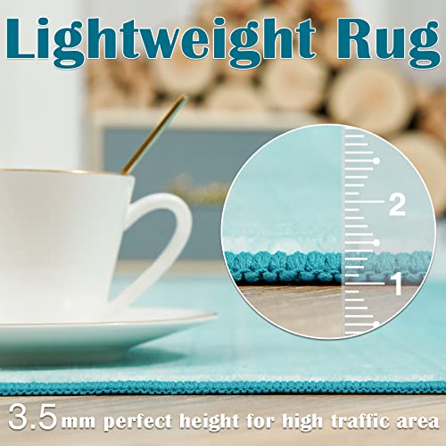 jinchan Area Rug 4x6 Blue Twilight Rug Modern Abstract Entryway Rug Accent Rug Indoor Ombre Print Mat Low Pile Soft Carpet for Kitchen Bedroom Doorway Decor Non Slip
