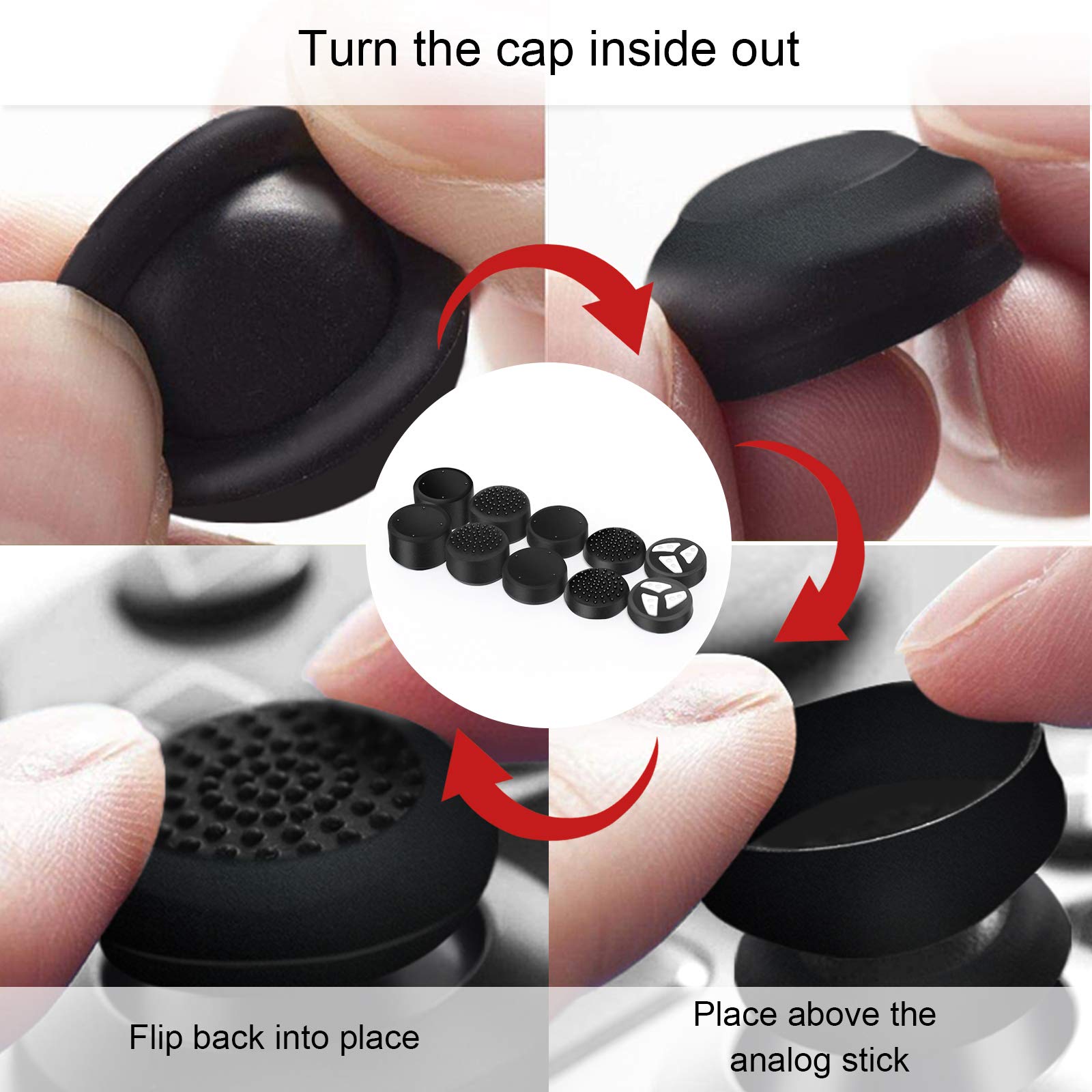 SIKEMAY Silicone Printing Cover Skin for PS5 Controller Grip, Protective Case for PlayStation 5 Accessories with 10 Thumb Grip Caps