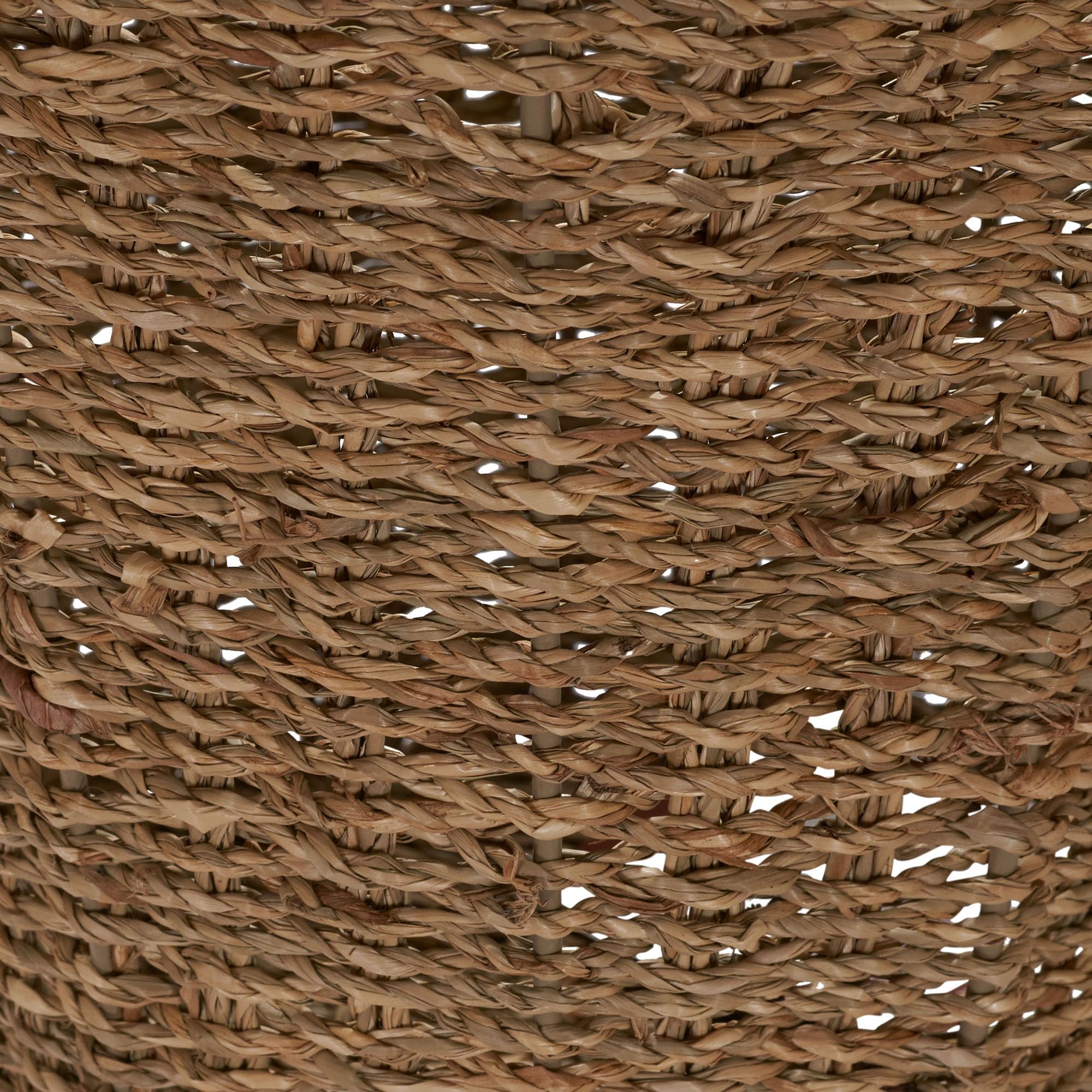 Household Essentials ML-5692 Woven Seagrass Wicker Waste Bin - for Bathrooms and Bedrooms - Natural,Brown,Small