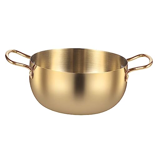 Gralara Instant Noodles Pot Korean Noodle Pot Stainless Steel Multipurpose Portable Ramen Cooking Pot Ramyun Cooker for Picnic Camping Soup Stew, 22cm