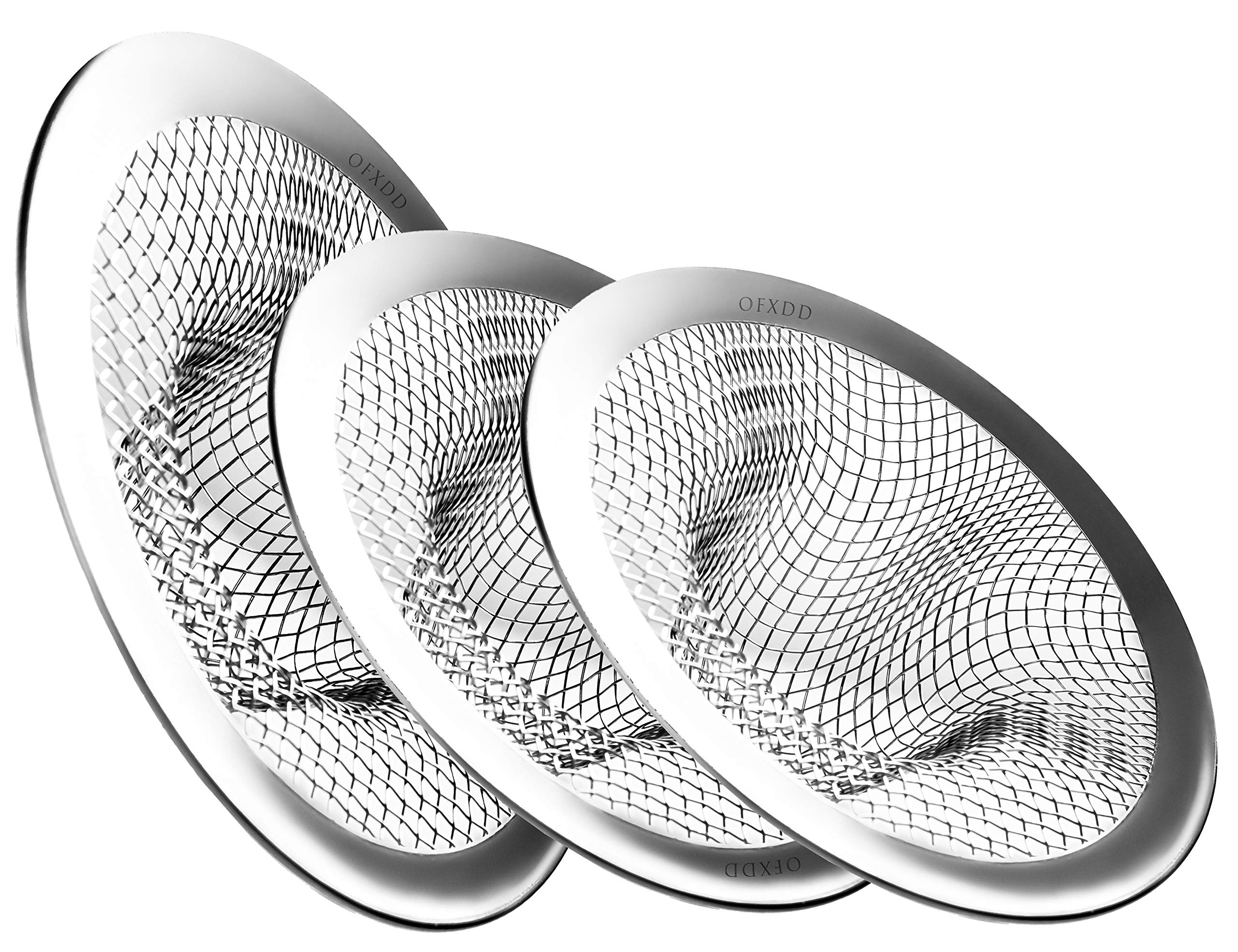 Hair Drain Catcher, Tub Kitchen Sink Drain Strainer, Small Drain Protector 3", Drain Protector Hair Catcher Mesh, Bath Drain Cover (Pack of 3)