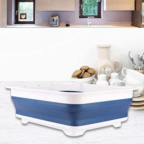 STRAW New Foldable Dish Rack Kitchen Storage Holder Drainer Bowl Tableware Plate Portable Drying Rack Home Shelf Dinnerware Organizer (Color : A)